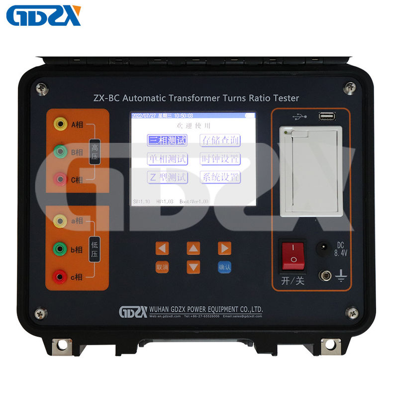 ZX-BC 완전 자동 TTR 미터 전기 트랜스포머 테스트 장비 회전 비율 검사기